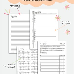 Language Learning Planner | Self Study Foreign Languages Printable Pack ...