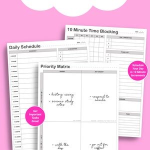 Student Time Management Printable Planner | Study Planning | Time ...