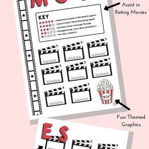 Movie Tracker Bullet Journal | 5-star Rating Film Review Bujo Printable ...