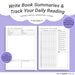 Reading Journal & Book Review Printable Planner Reading Tracker Book ...