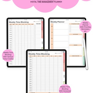 Student Time Management Productivity Digital Planner | Study Planning ...