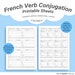 French Language Verb Conjugation Practice Worksheets Printable | La ...