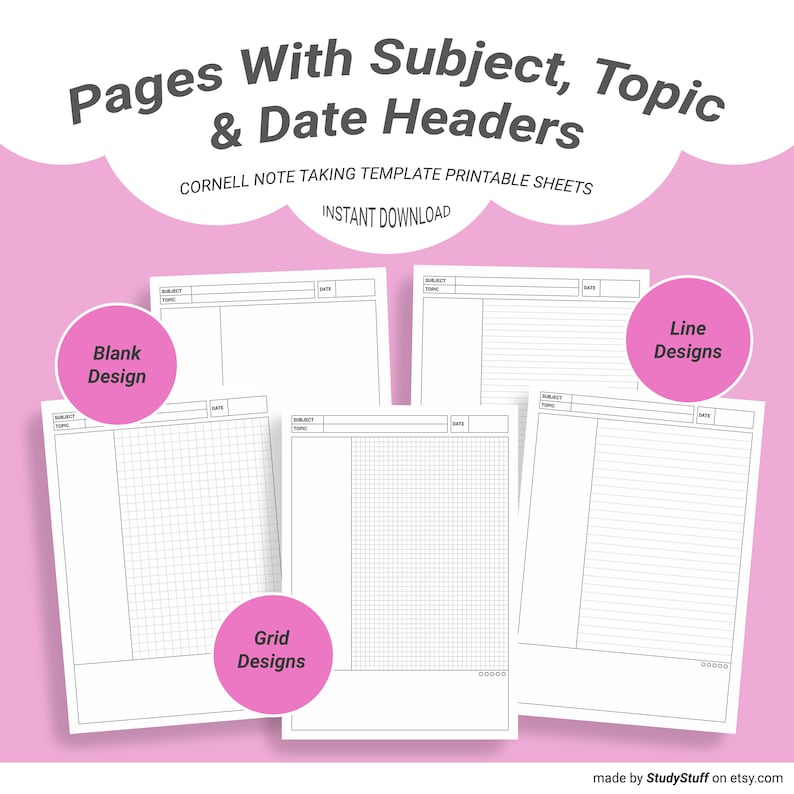 Cornell Notes Printable, Cornell Notes Template Goodnotes, Cornell ...