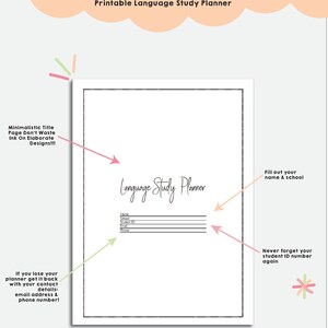 Language Learning Planner | Self Study Foreign Languages Printable Pack ...