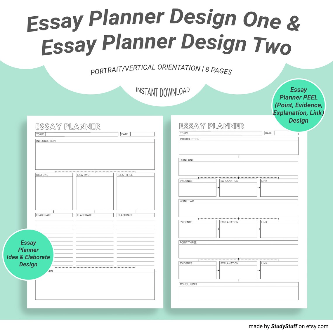 Essay Planner Printable Pack + Reference/bibliography Planning + Source ...
