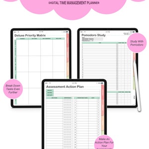 Student Time Management Productivity Digital Planner | Study Planning ...