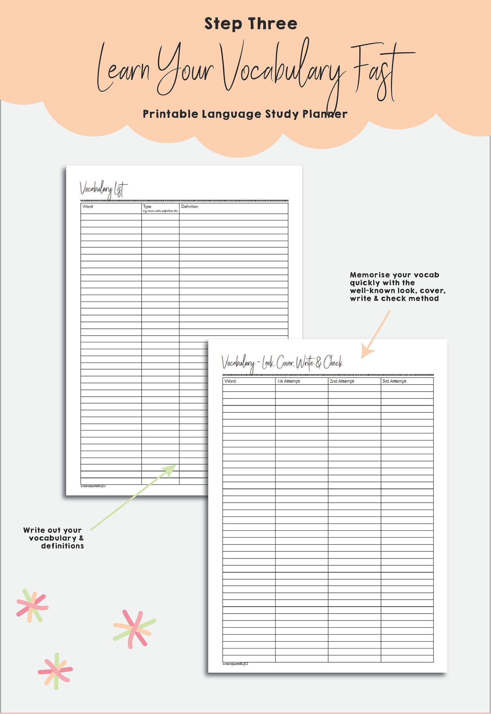 Language Learning Planner | Self Study Foreign Languages Printable Pack ...