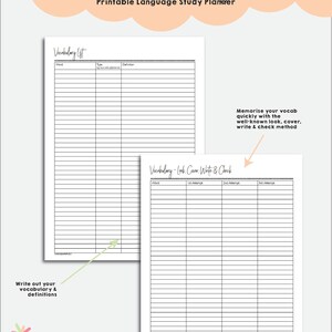 Language Learning Planner | Self Study Foreign Languages Printable Pack ...