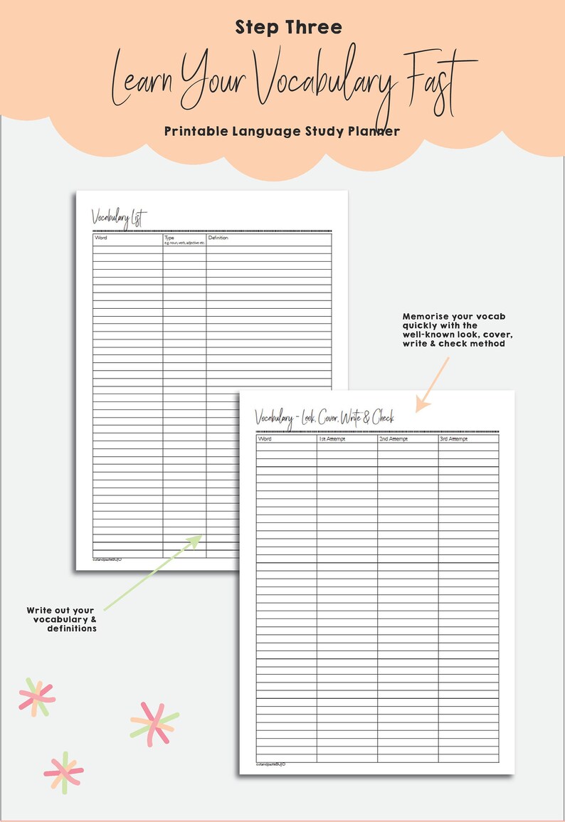 Language Learning Planner | Self Study Foreign Languages Printable Pack ...