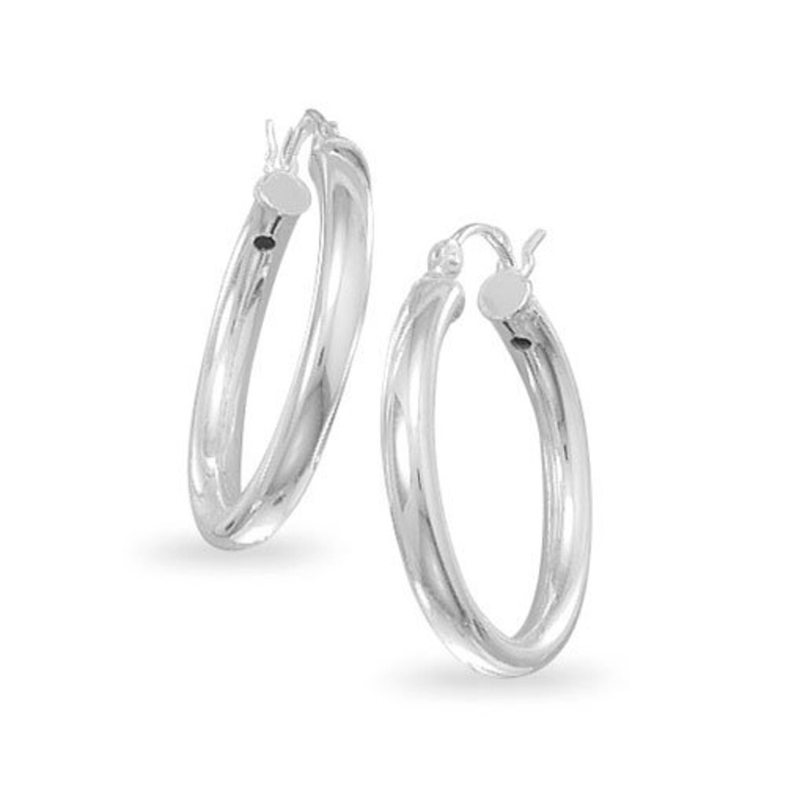 925 Sterling Silver 3mm X 25mm Hoop Earrings With Click - Sold in Pairs ...