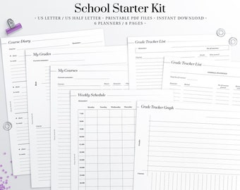 School Starter Kit Student Planner Weekly Schedule Grade | Etsy