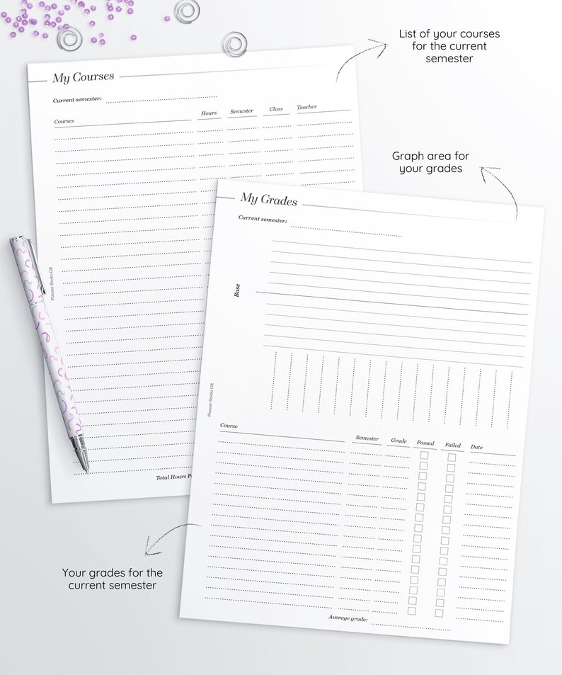 School Starter Kit Student Planner Weekly Schedule Grade - Etsy