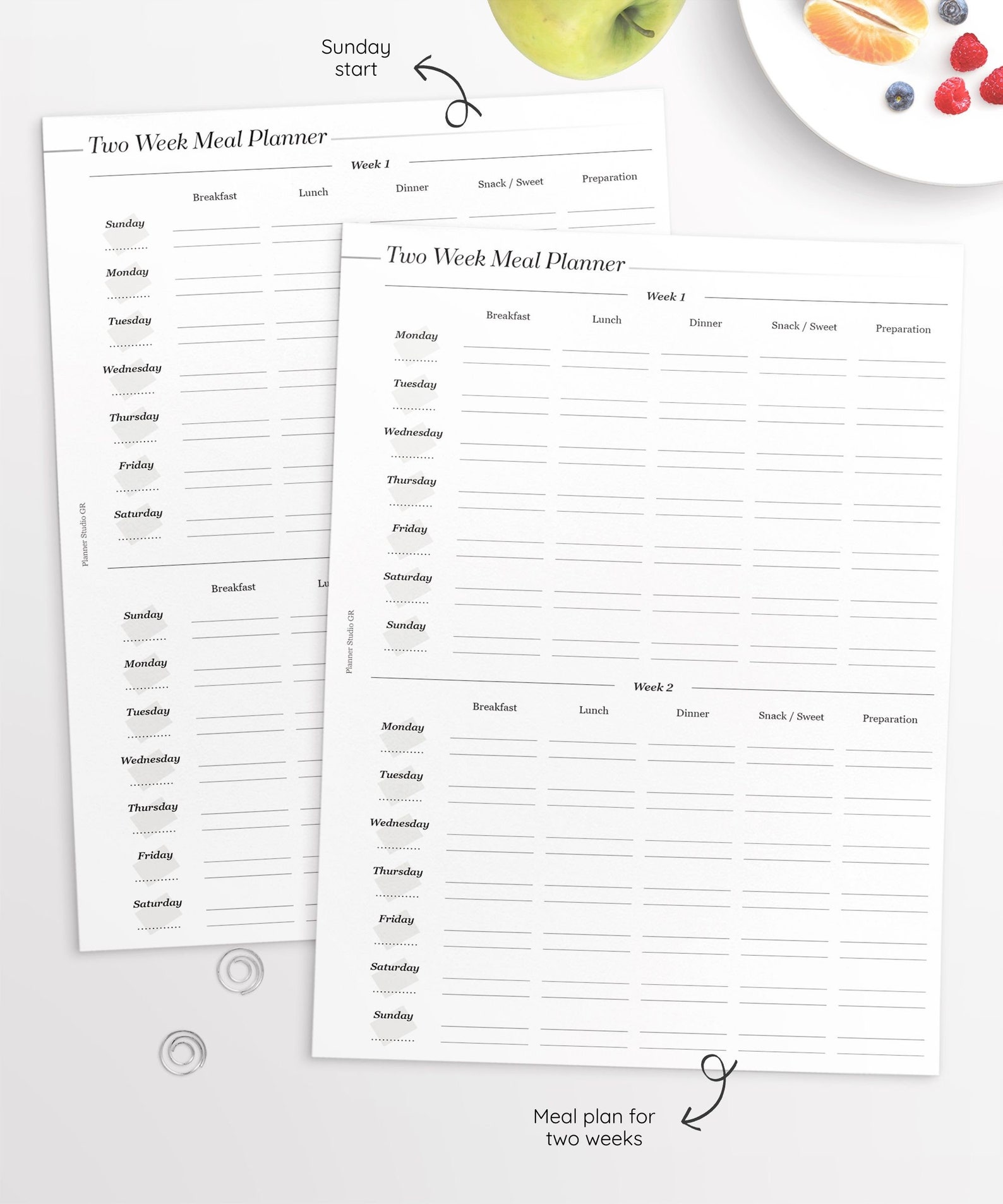 Meal Planner Kit Weekly Meal Planner Two Week Meal Planner - Etsy