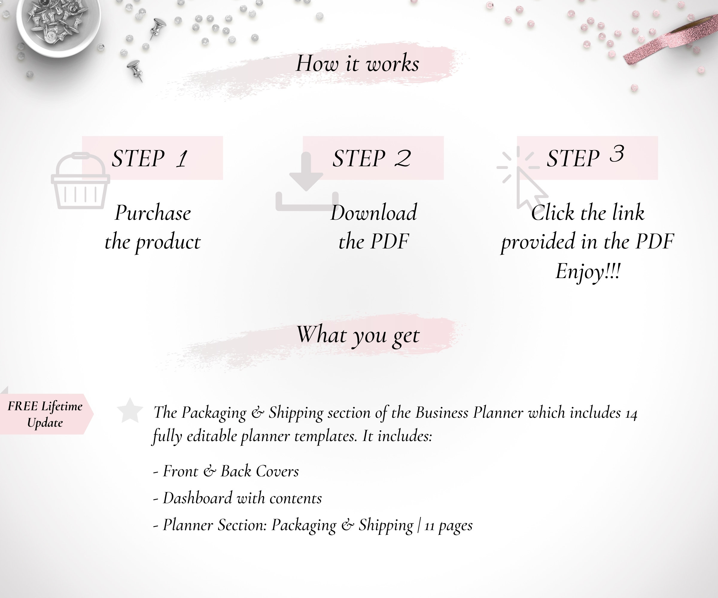 Business Planner Packaging & Shipping, Editable Planner Pages ...