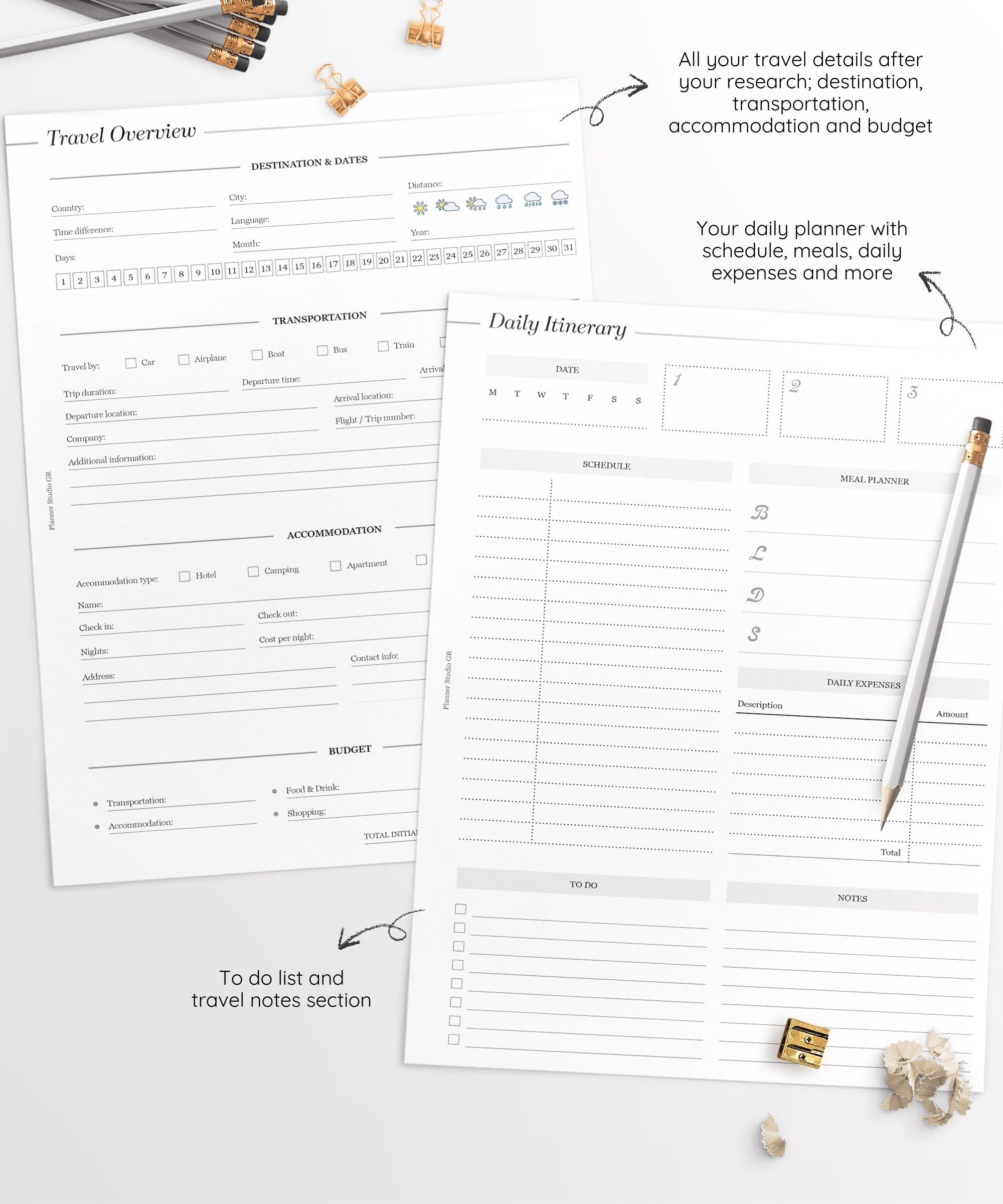 Travel Planner Kit Vacation Planner Holidays Trip Planner - Etsy