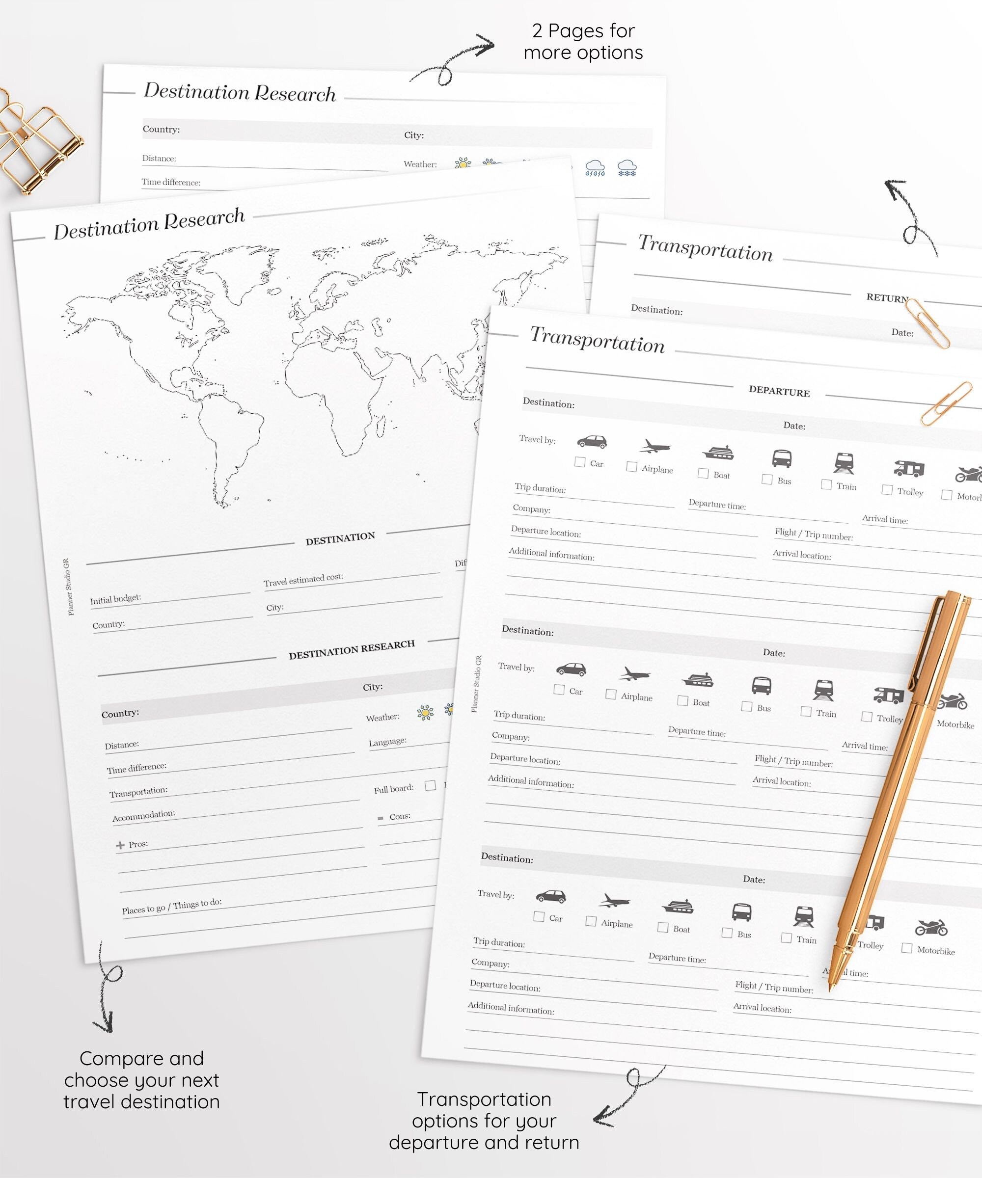 Travel Planner Kit Vacation Planner Holidays Trip Planner - Etsy