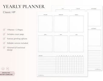 2022 Yearly Planner A4 Size Instant Download Printable PDF - Etsy