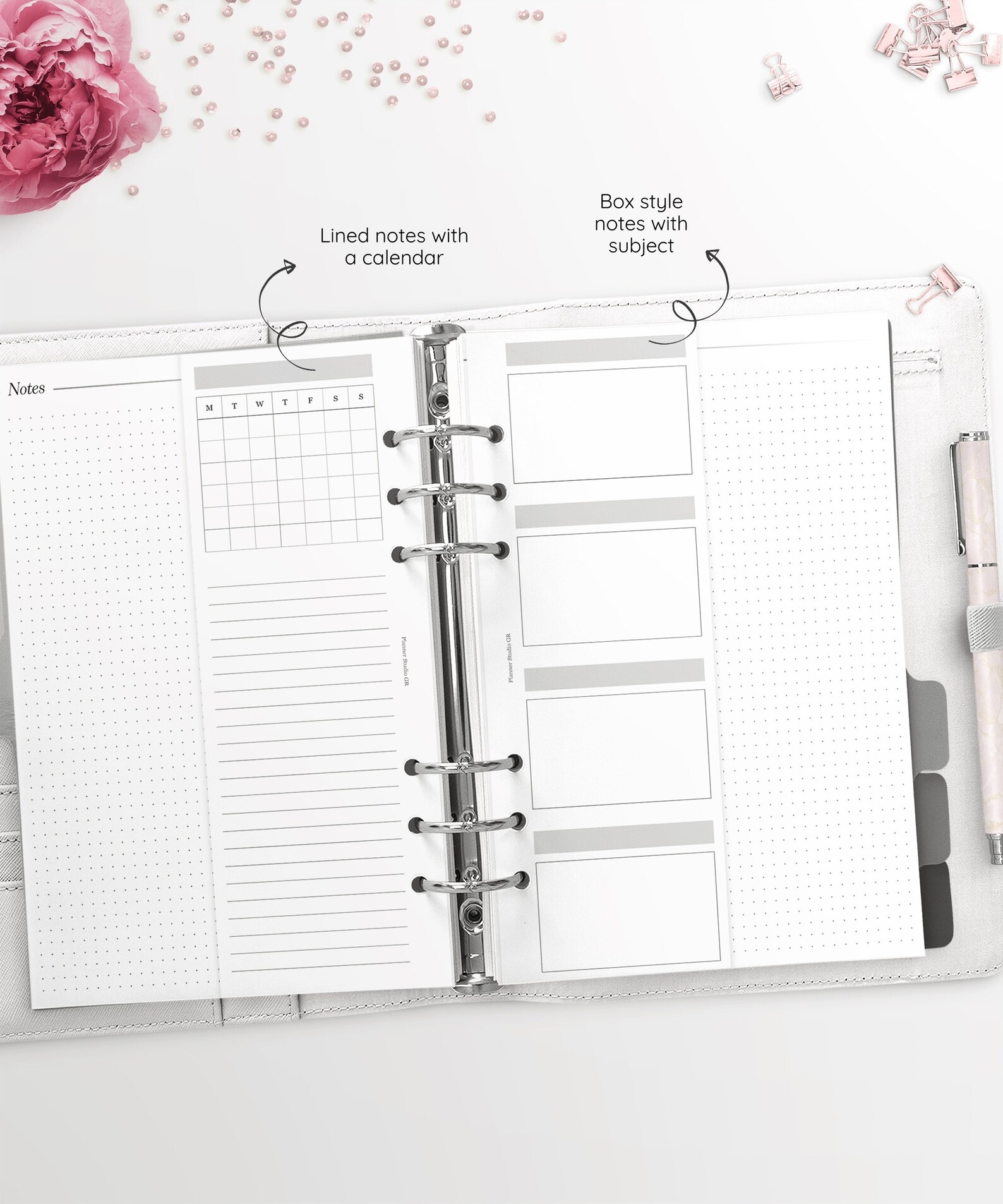 Half Page Notes Kit Lined Notes Dot Grid Notes Square Grid - Etsy