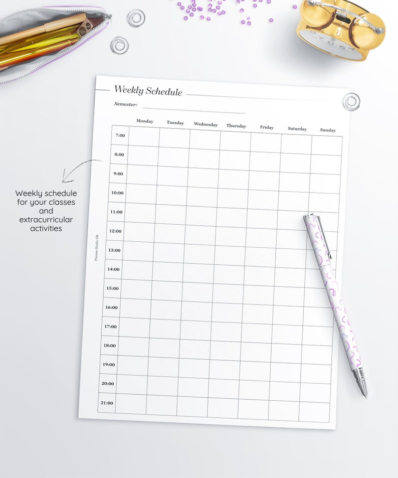 School Starter Kit Student Planner Weekly Schedule Grade - Etsy