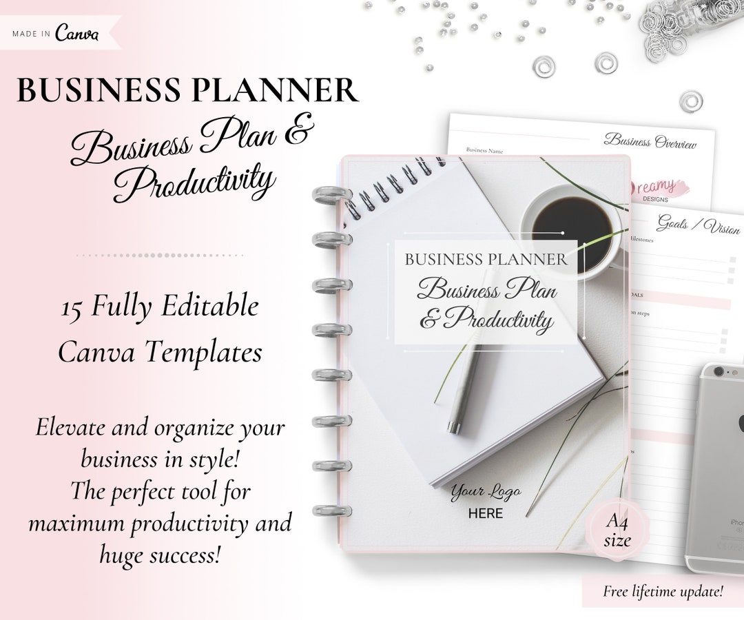 Business Planner Business Plan & Productivity Editable - Etsy