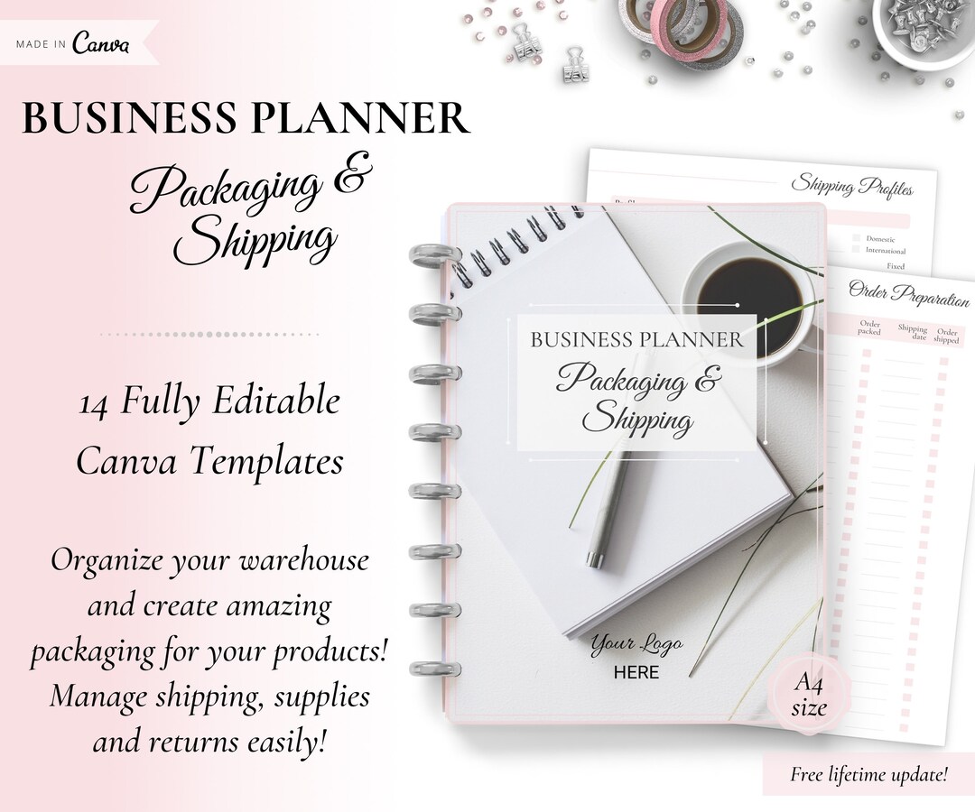 Business Planner Packaging & Shipping, Editable Planner Pages ...