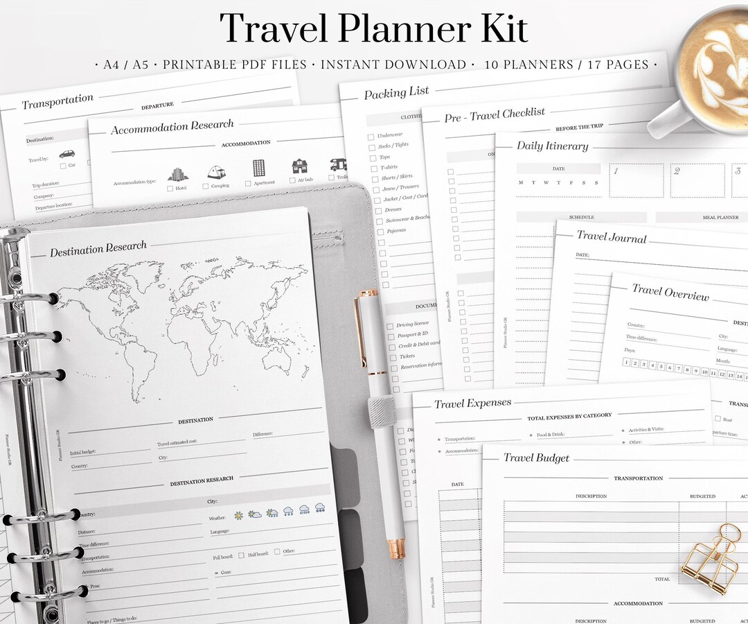 Travel Planner Kit Vacation Planner Holidays Trip Planner Etsy