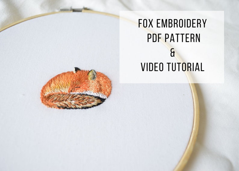 Fox Embroidery, Online Video Tutorial Needlepainting Pattern, Hand ...