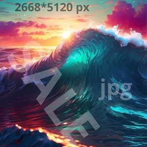 Print Sea and Wave. Wall Poster Design Decor Element. Wave - Etsy