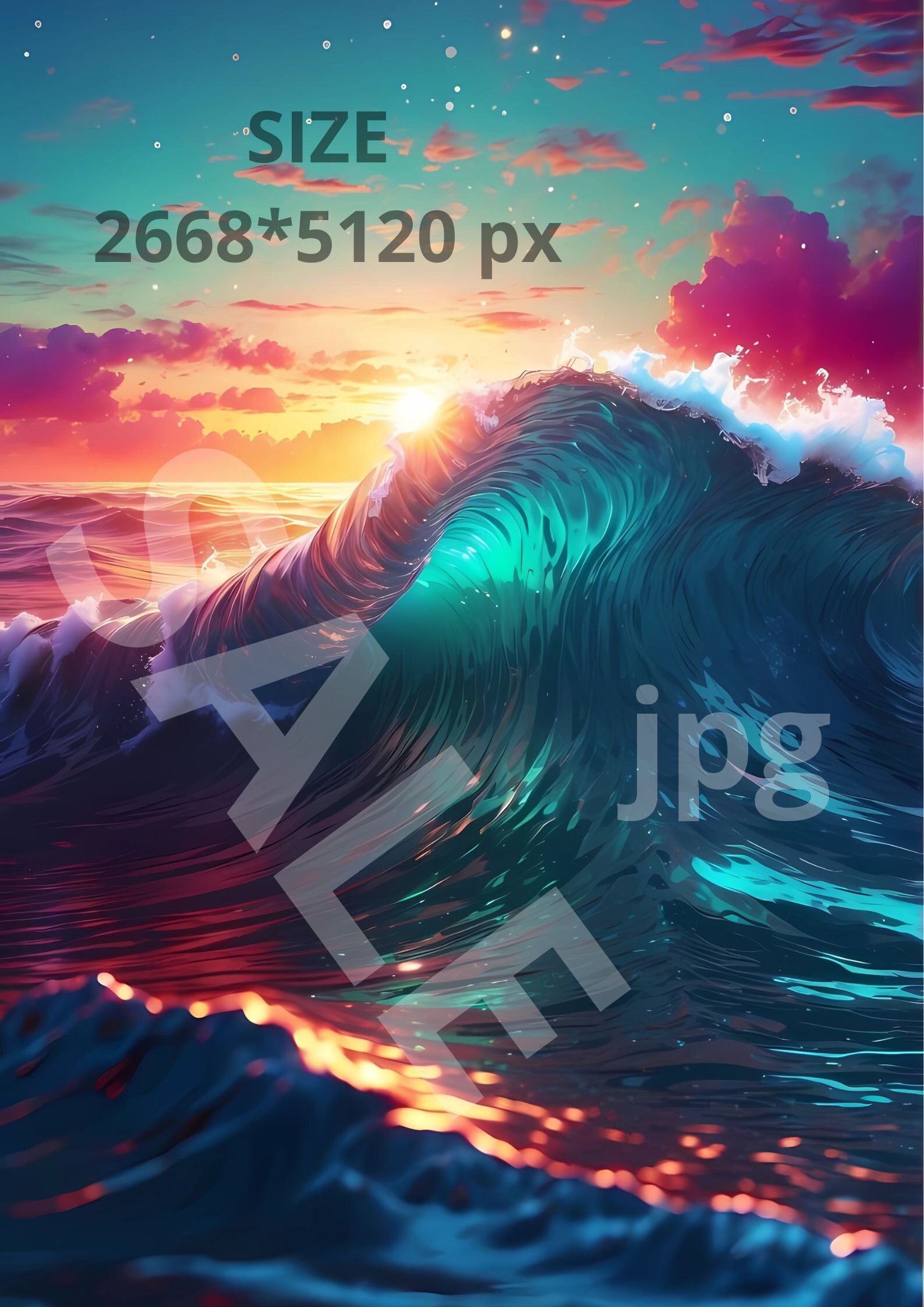 Print Sea and Wave. Wall Poster Design Decor Element. Wave - Etsy