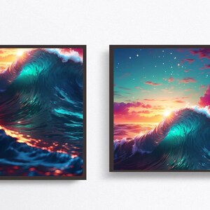 Print Sea and Wave. Wall Poster Design Decor Element. Wave - Etsy