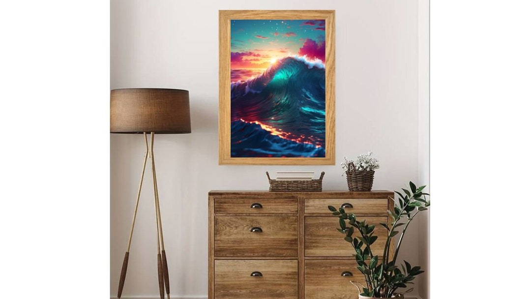 Print Sea and Wave. Wall Poster Design Decor Element. Wave - Etsy