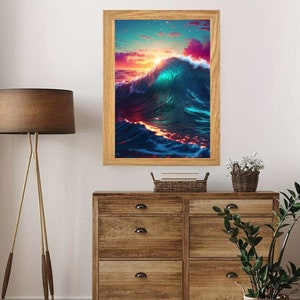 Print Sea and Wave. Wall Poster Design Decor Element. Wave - Etsy