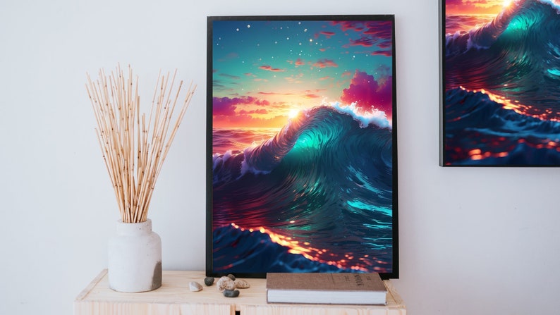 Print Sea and Wave. Wall Poster Design Decor Element. Wave - Etsy