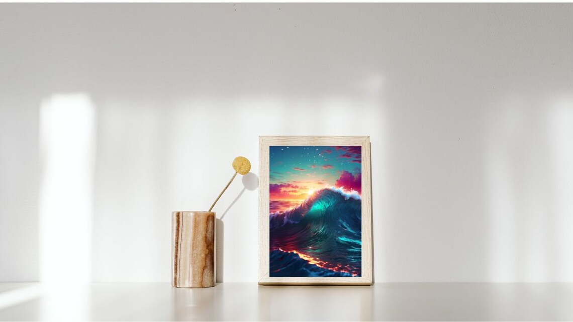 Print Sea and Wave. Wall Poster Design Decor Element. Wave - Etsy