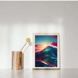 Print Sea and Wave. Wall Poster Design Decor Element. Wave - Etsy