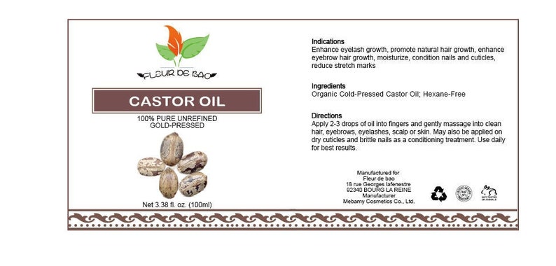 Pure Castor Oil 100ml Cold Pressed Organic Hair Eyelashes Eyebrows ...