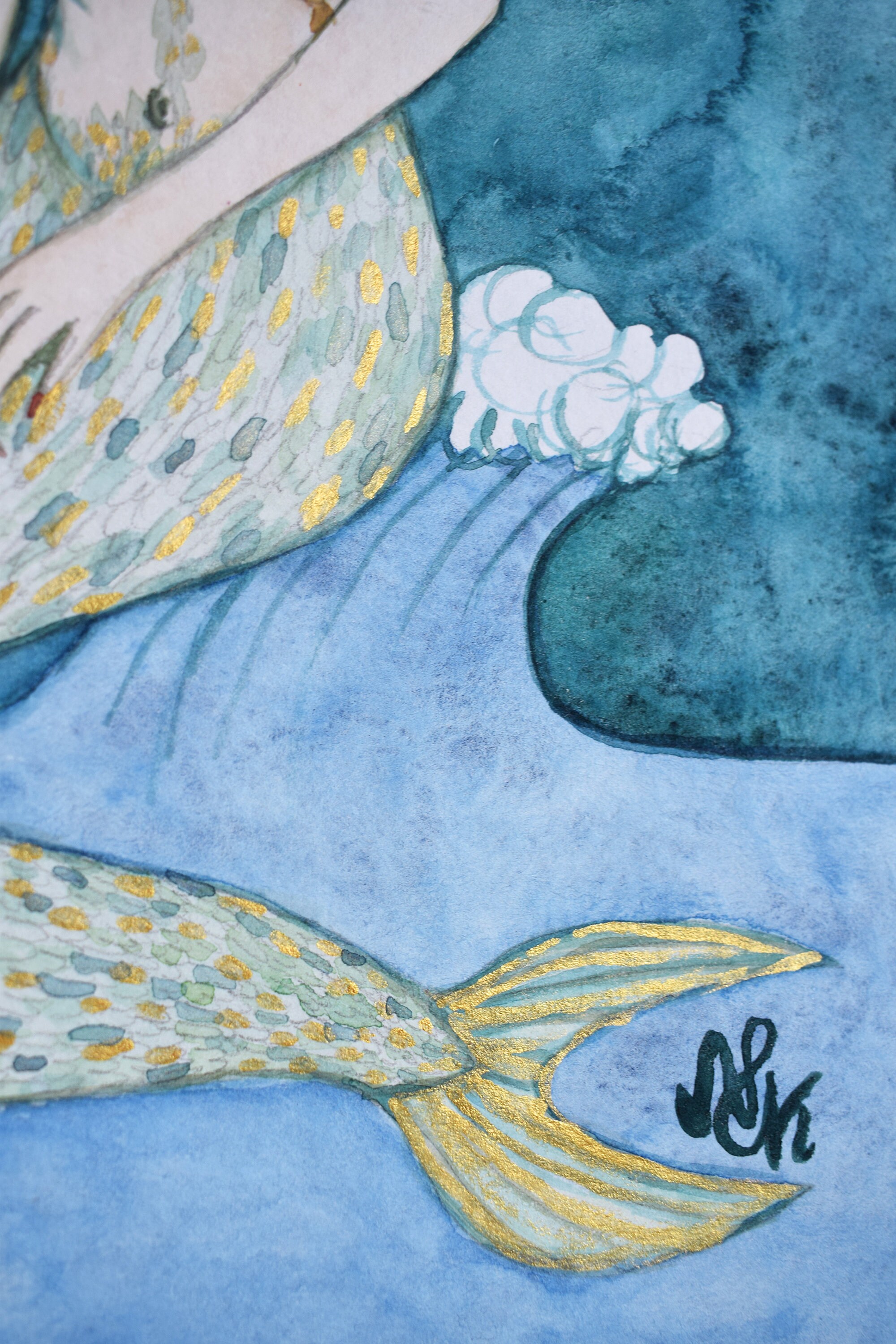 Autumn Mermaid Original Watercolor Illustration - Etsy