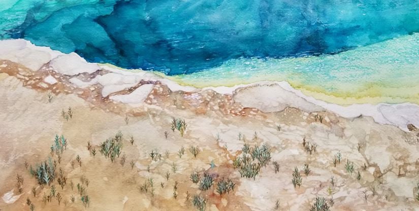 Yellowstone Thermal Pool, Original Painting - Etsy