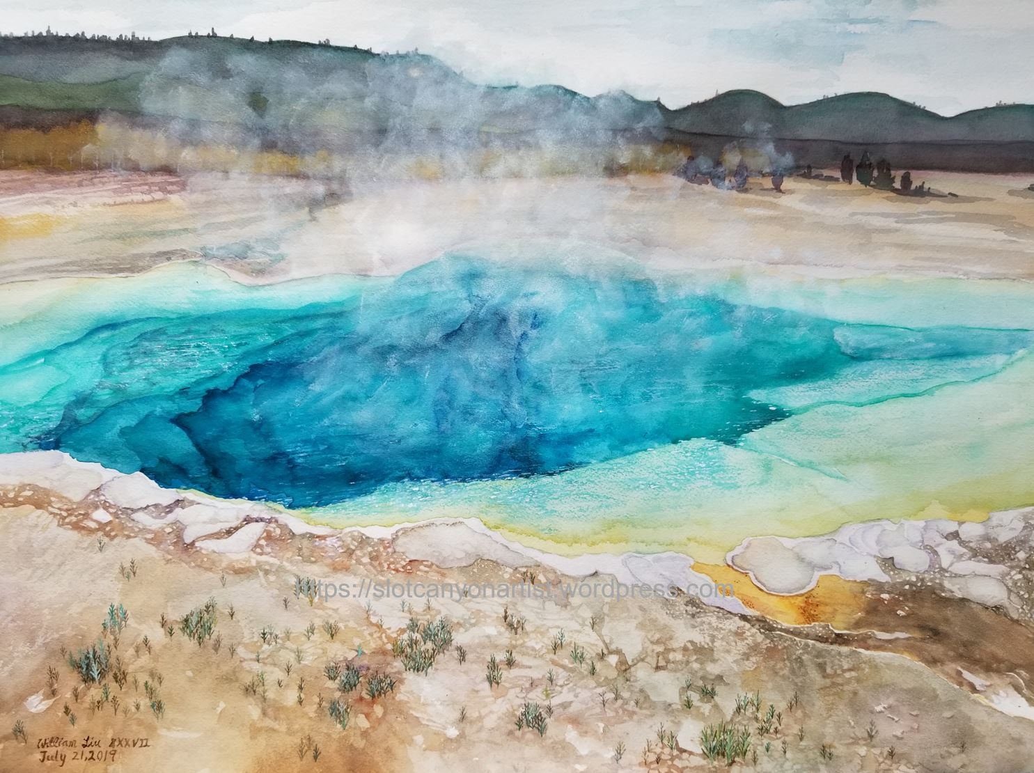 Yellowstone Thermal Pool, Original Painting - Etsy