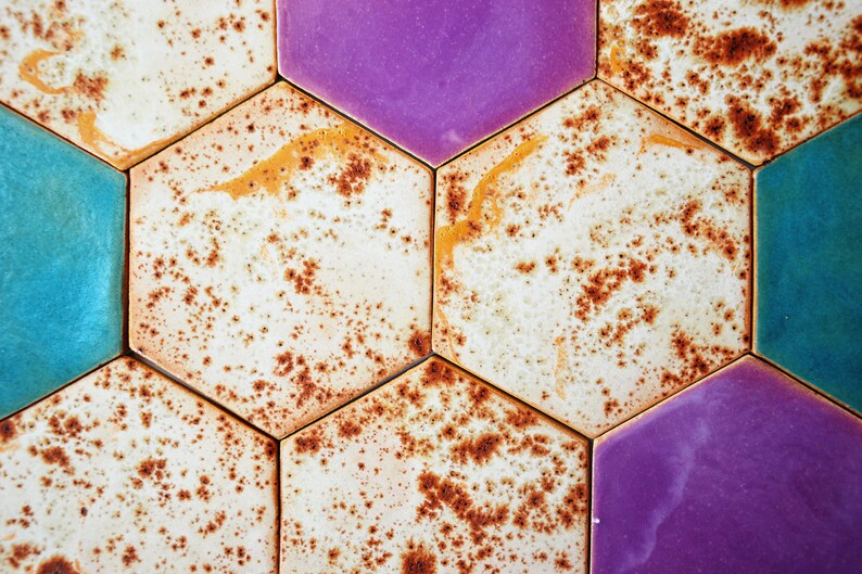 HEXAGON TILES - RUSTY - Etsy