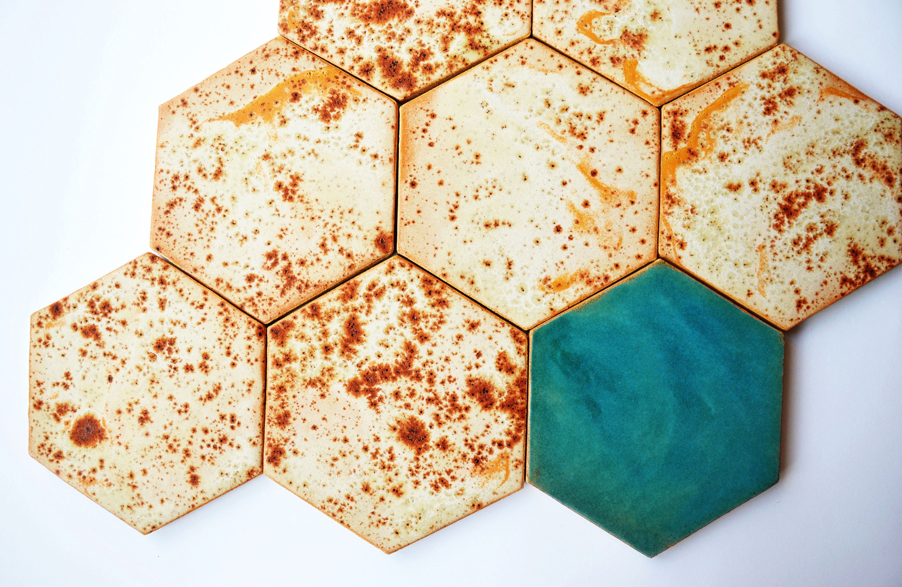 HEXAGON TILES - RUSTY - Etsy
