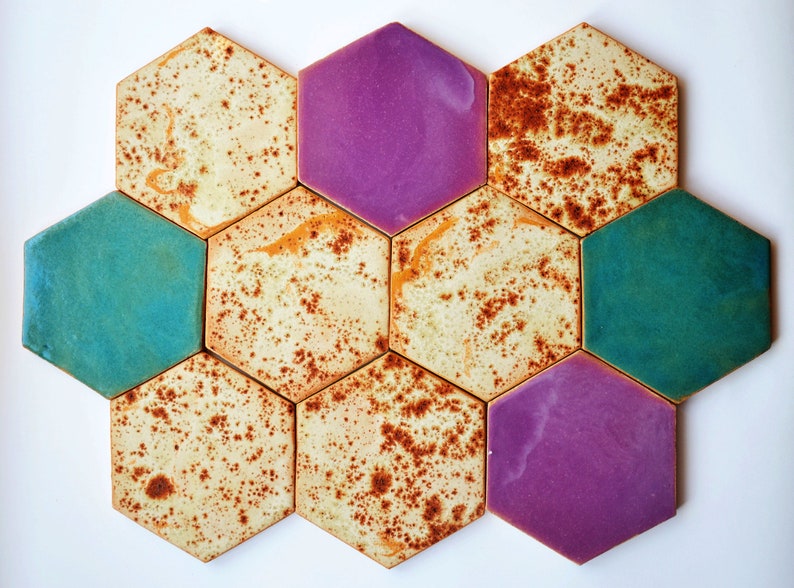 HEXAGON TILES - RUSTY - Etsy