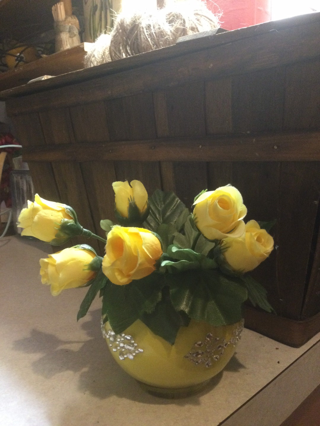 Petite Yellow Rose Arrangement - Etsy