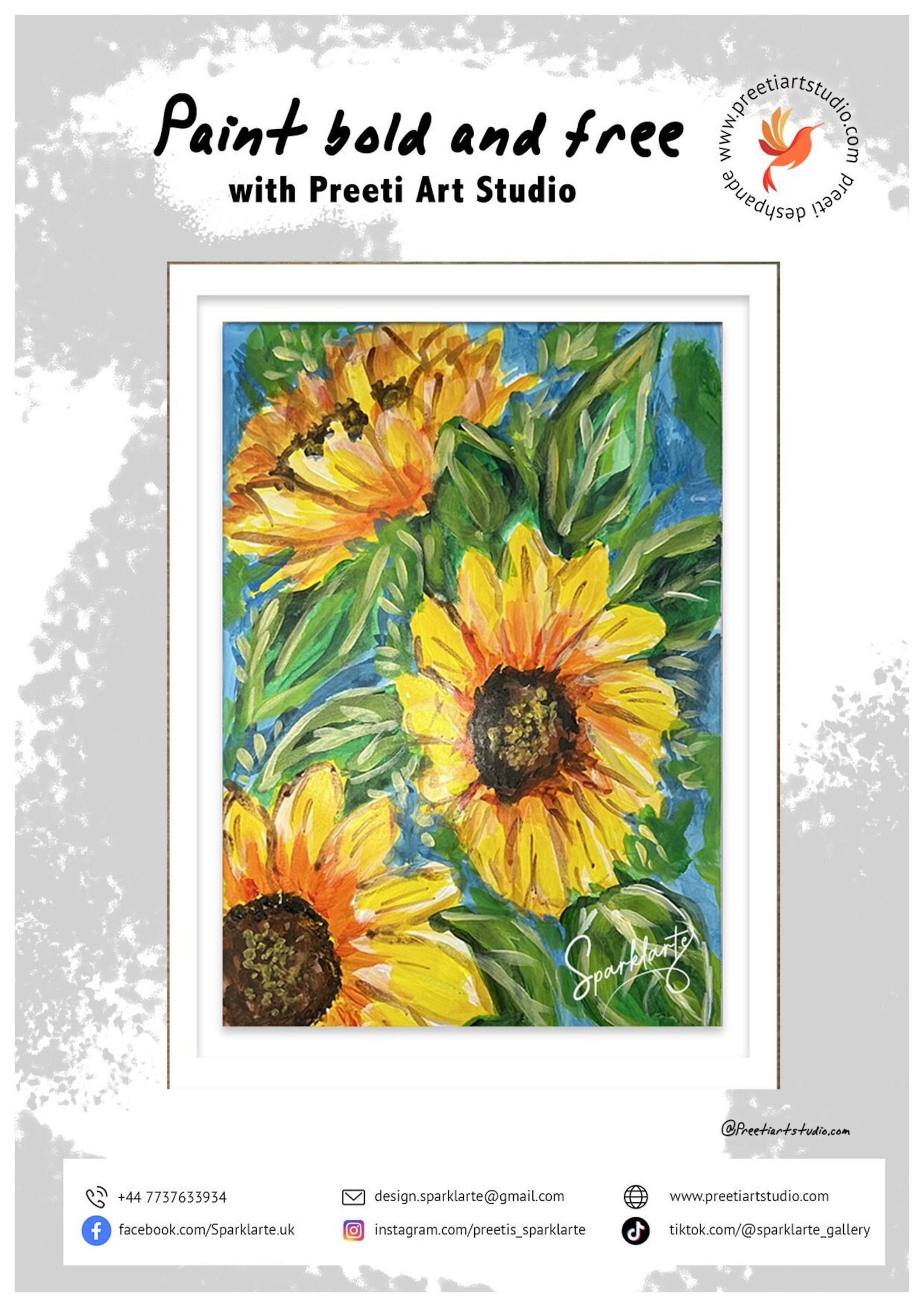 Sunflowers Painting Tutorial | How to Paint | Downloadable PDF | Easy ...