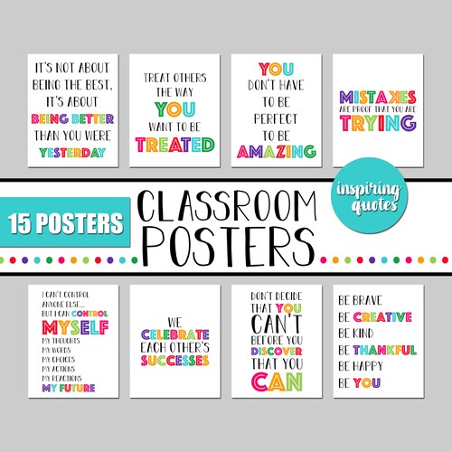 Teacher Poster Bundle Motivational Inspiration Classroom Decor - Etsy