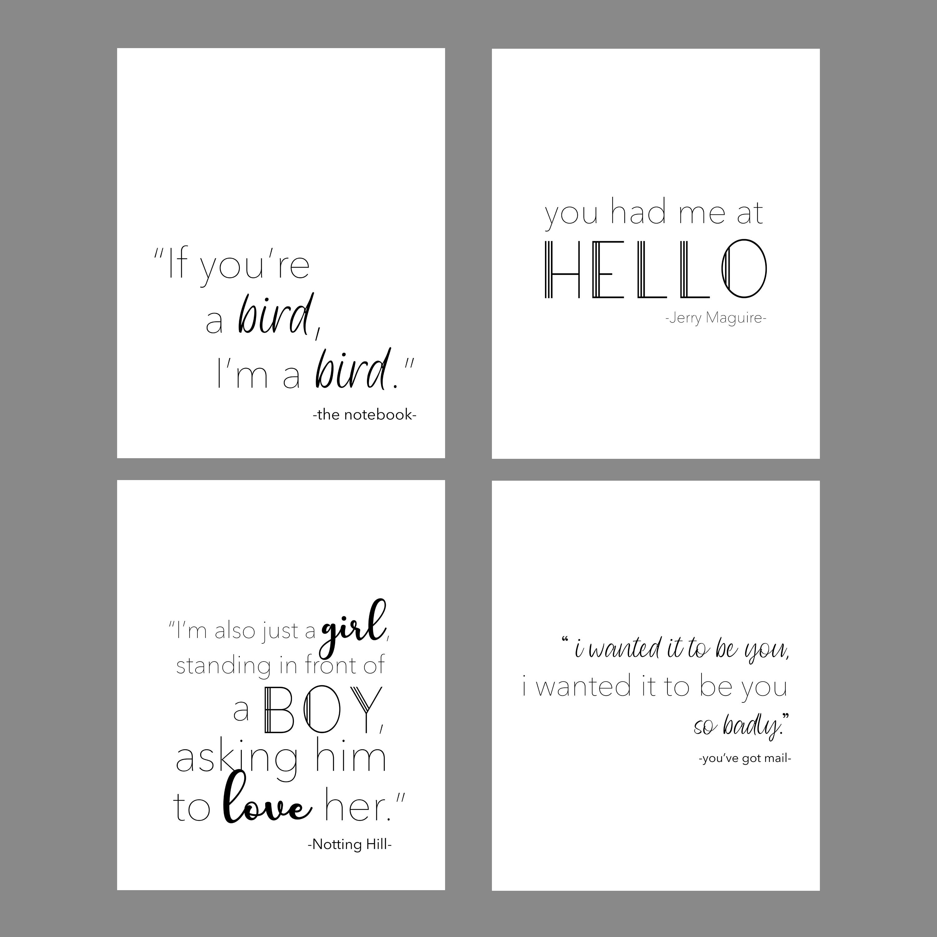 Wall Decor Love Quotes Bundle Set Printable Valentine's - Etsy