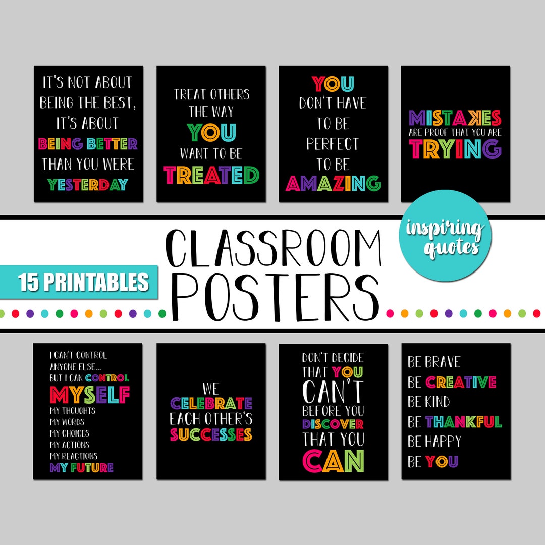 Teacher Poster Bundle Character Traits Motivational Inspiration ...