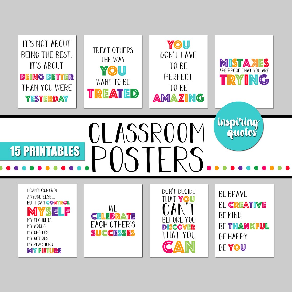 Teacher Poster Bundle Motivational Inspiration Classroom Decor - Etsy