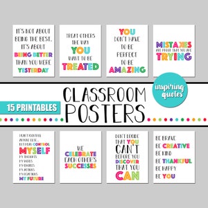 Teacher Poster Bundle Motivational Inspiration Classroom Decor Student ...