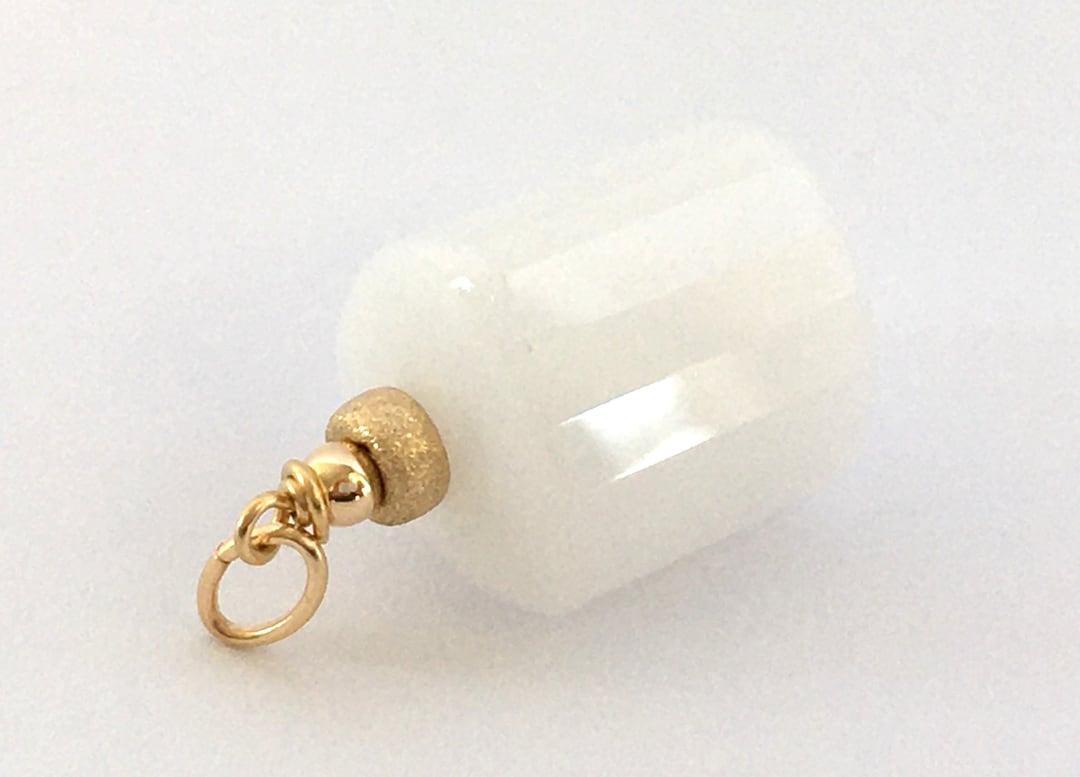 White Quartz & Gold Filled Pendant / 13x11,5mm Faceted Quartz ...